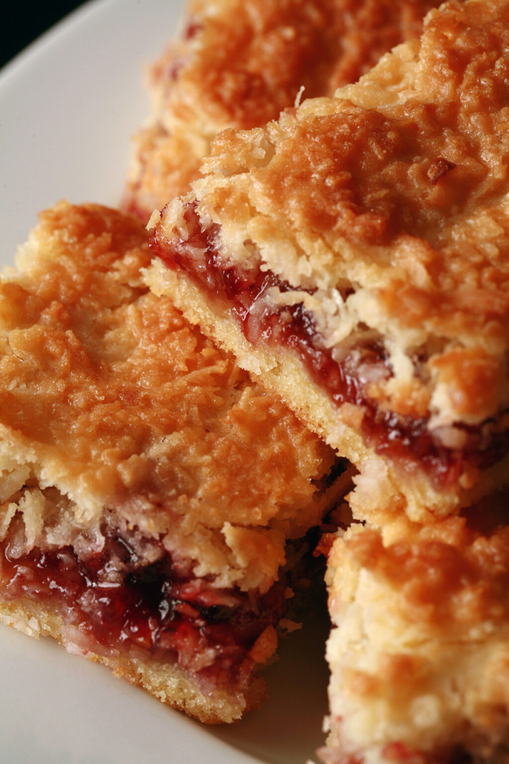 Gluten Free Raspberry Bars with Crunchy Coconut Topping - Beyond Flour