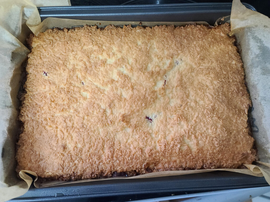 Gluten Free Raspberry Bars with Crunchy Coconut Topping - Beyond Flour