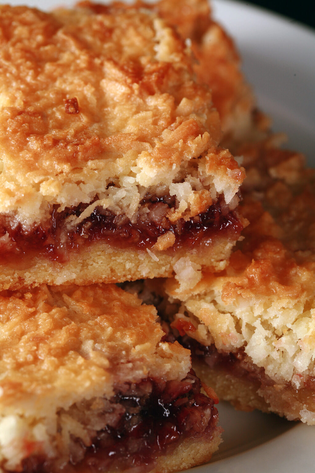 Gluten Free Raspberry Bars with Crunchy Coconut Topping - Beyond Flour