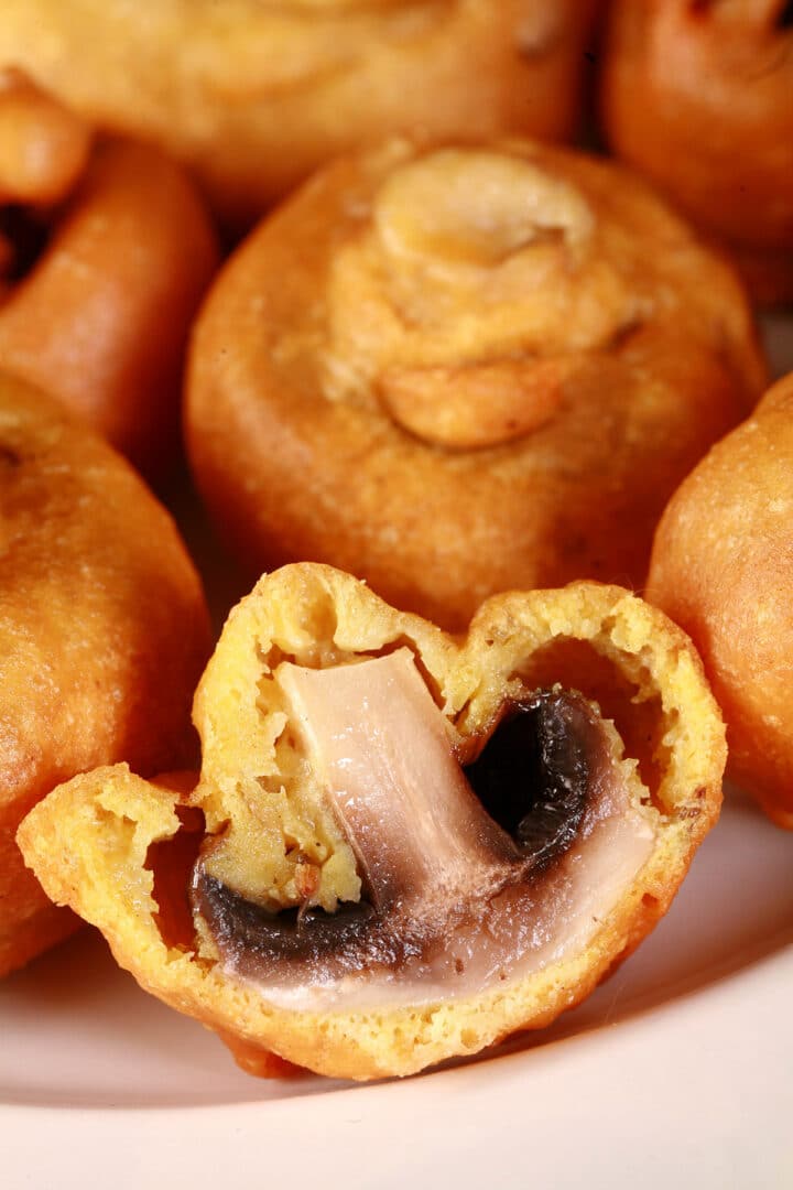 Mushroom Pakora Recipe [Deep Fried Mushrooms] - Beyond Flour