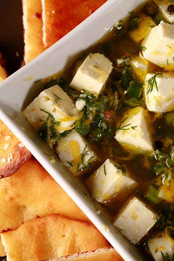 Marinated Feta Cheese Recipe [Lemon and Herbs] - Beyond Flour