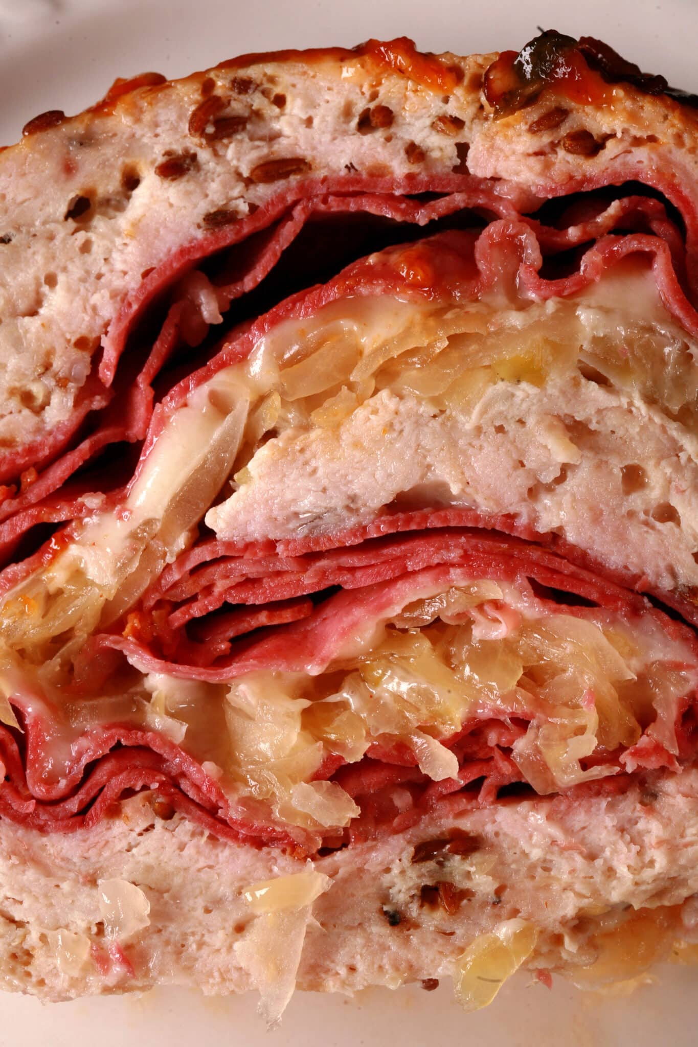 Reuben Stuffed Meatloaf Recipe [Gluten Free & Low Carb!] - Beyond Flour